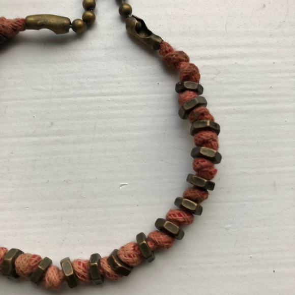 Vintage | Jewelry | Brass Bead Orange String Adjustable Bracelet | Poshmark